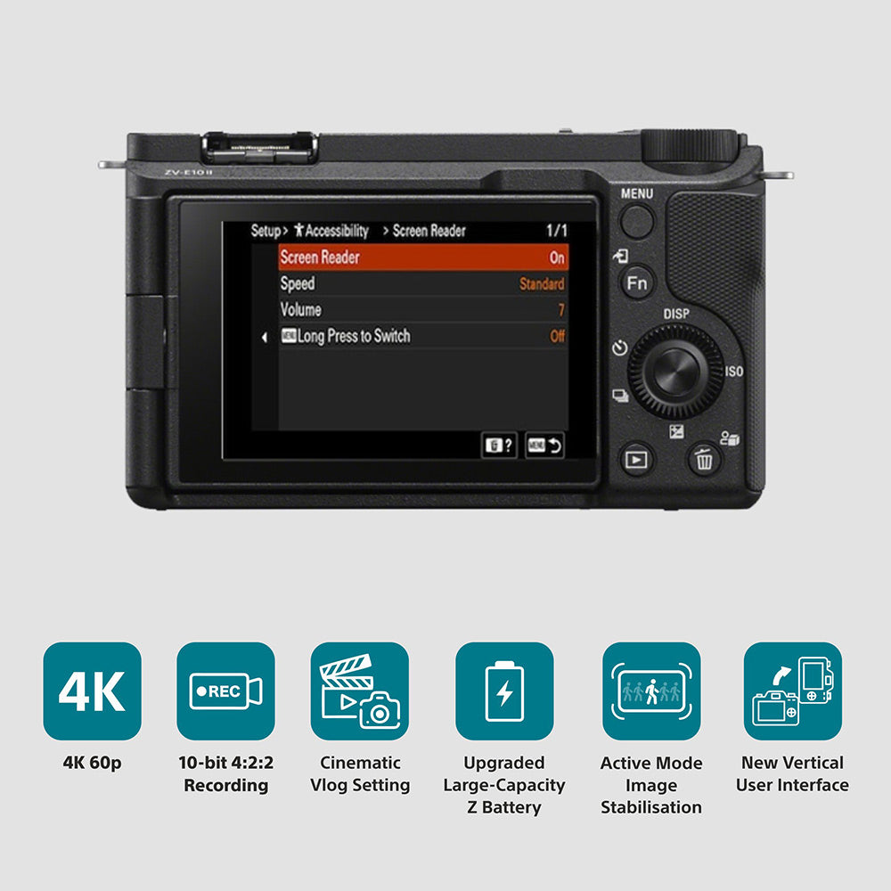 Sony Alpha ZV-E10M2 26 MP Interchangeable Lens Mirrorless Vlog Camera